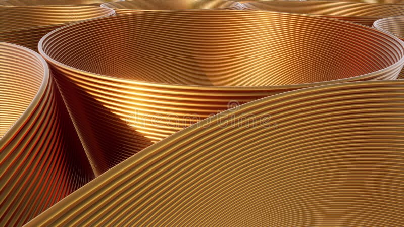 Twisted Copper Wires Glare from Metal Industrial Back 3d Stock ...