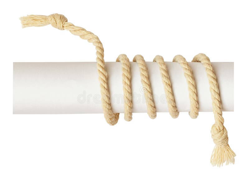 Twisted Cotton Rope and Paper Scroll Stock Photo - Image of twisted ...