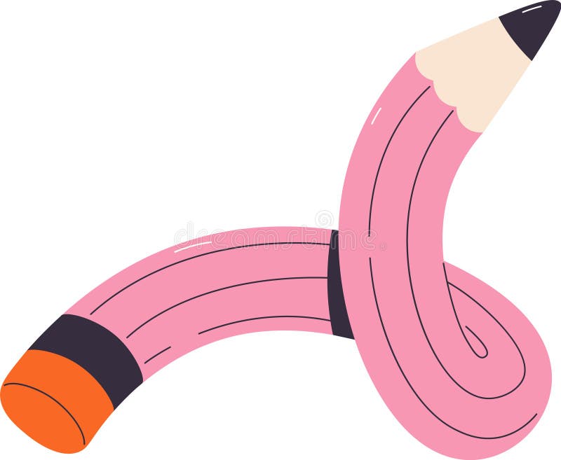 Twisted Curved Pencil stock illustration. Illustration of doodle ...