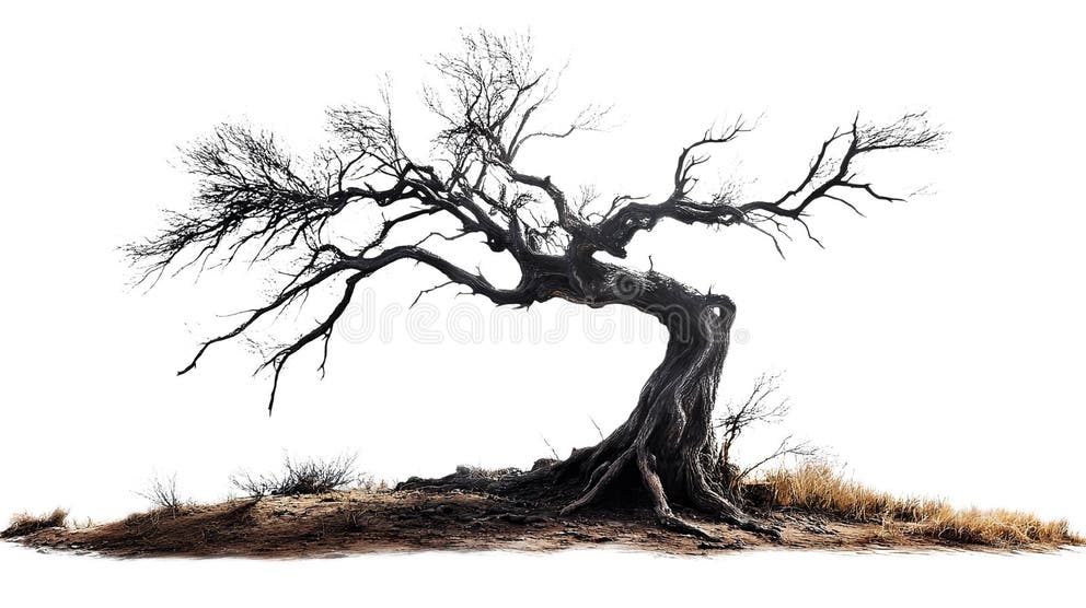 Twisted Dead Tree Isolated on White Background Stock Photo ...