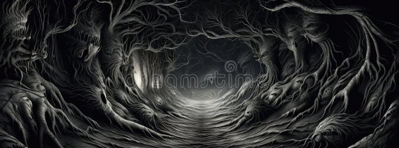 A Twisted and Distorted Realm of Nightmares Panoramic Background ...