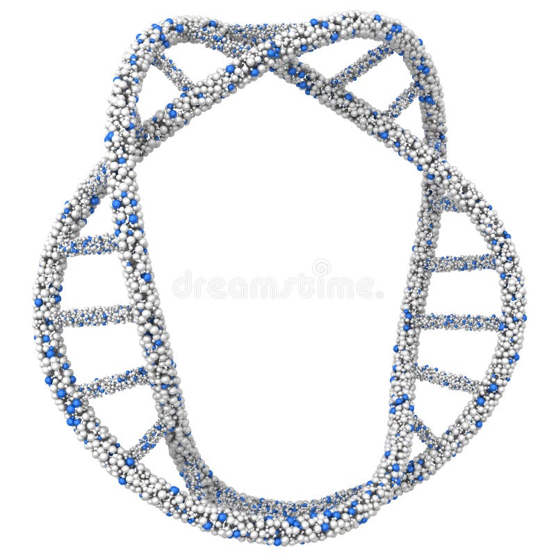 Twisted DNA Molecule in a Circle with Chromosomes Stock Illustration ...