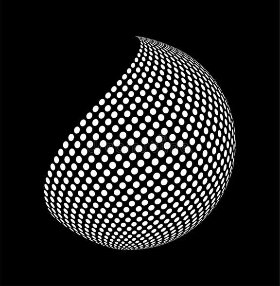 Twisted Dotted Sphere Shape Design. Vector Illustration Stock ...