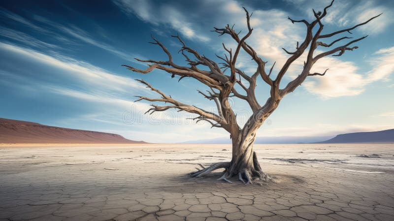 Twisted dying tree stock illustration. Illustration of desolate - 336178835