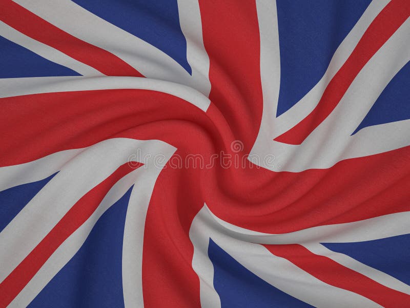 Twisted fabric UK flag stock illustration. Illustration of render ...