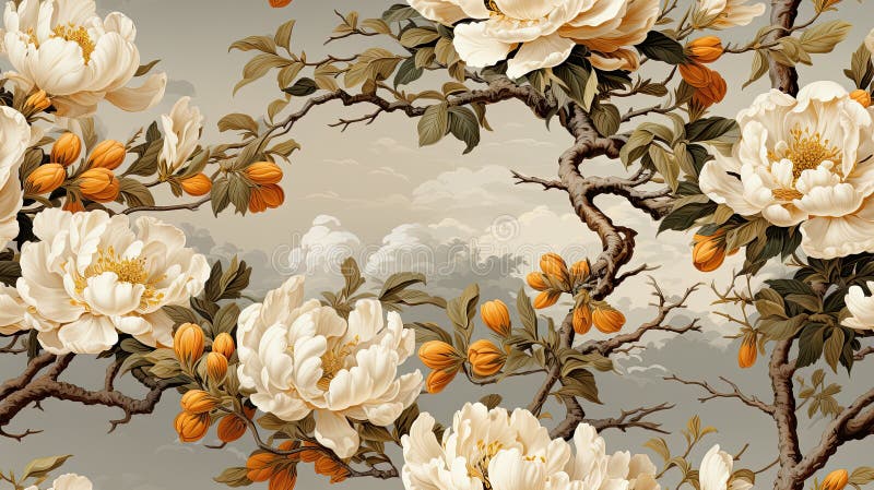 Twisted Florals in Evelyns Style Stock Illustration - Illustration of ...