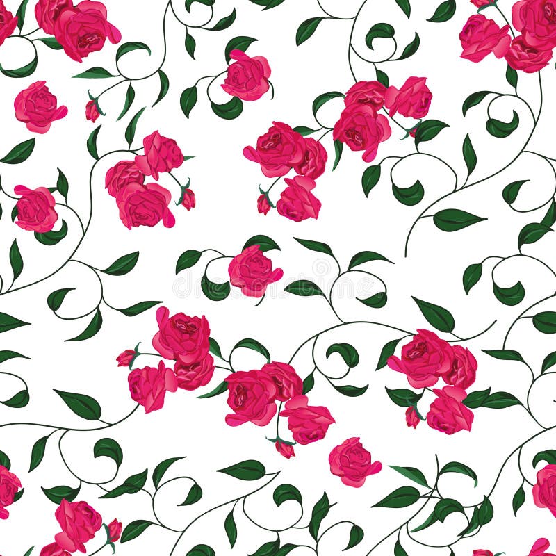 Twisted Garden Roses Seamless Vector Pattern Stock Vector ...