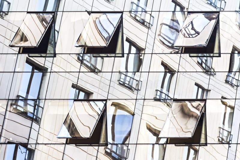 Twisted glass reflection stock image. Image of exterior - 64281193