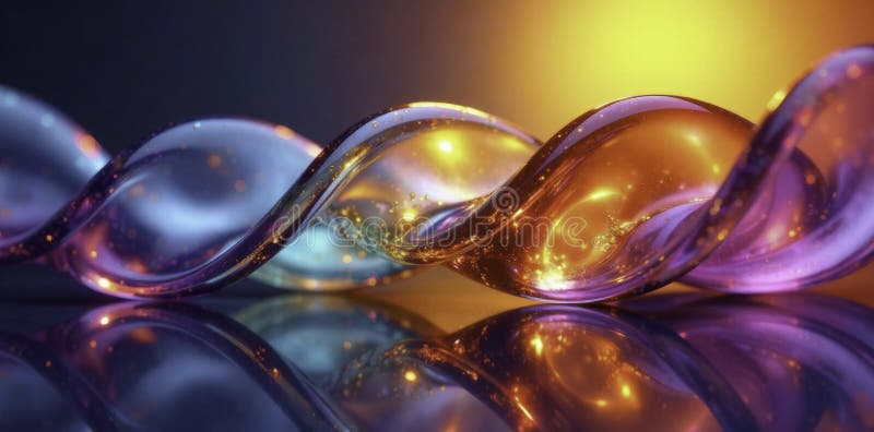 Twisted Glass Shapes Reflect Light on Tri Color Surface, Shimmer ...