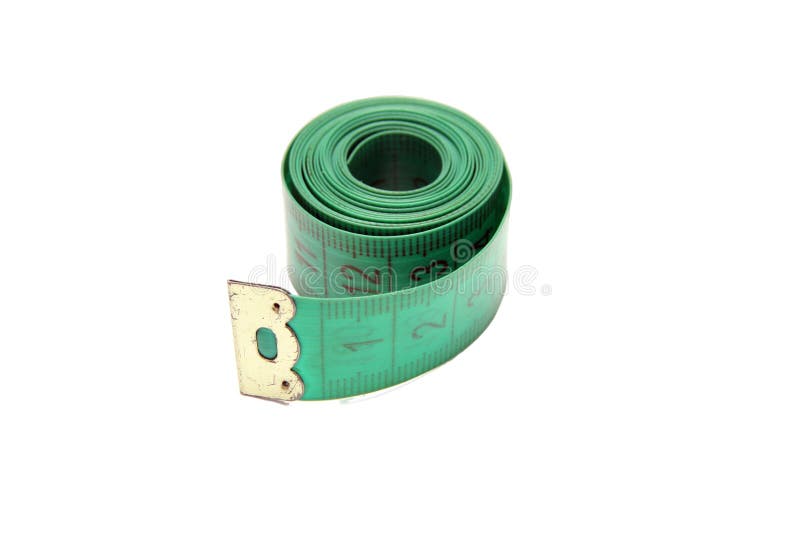 Twisted Green Measuring Tape Isolated on White Stock Photo - Image of ...