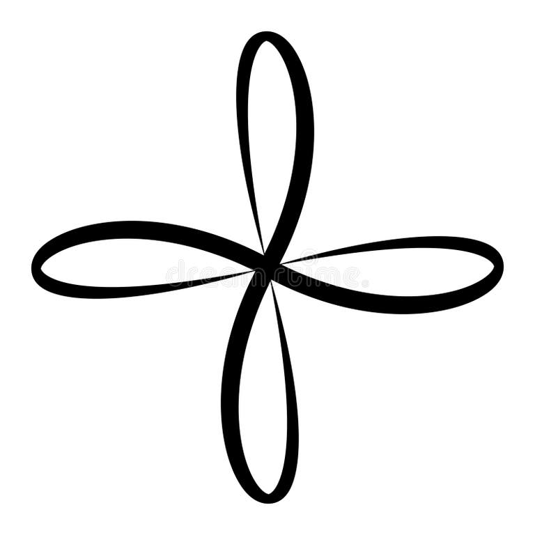 Twisted Harmony, Abstract Black Knot Symbol Double Infinity Stock ...