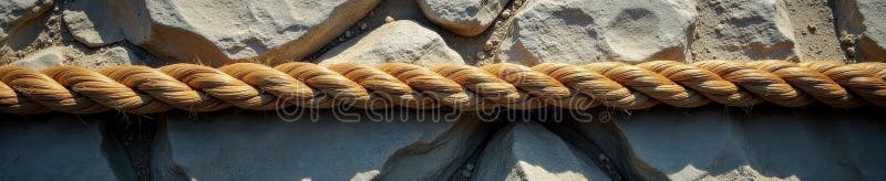 Twisted Hemp Rope, Rocky Surface; Complex Weave, Shadows , Pattern ...