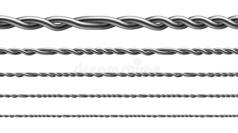 Twisted Iron Wire Seamless Pattern Set Vector Stock Vector ...