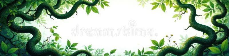 Twisted Jungle Vine Isolated on White, Nature Frame , Nature, Isolated ...