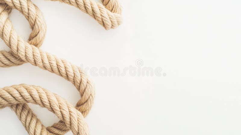 Twisted Jute Rope Creating a Loop Against a Clean White Background for ...