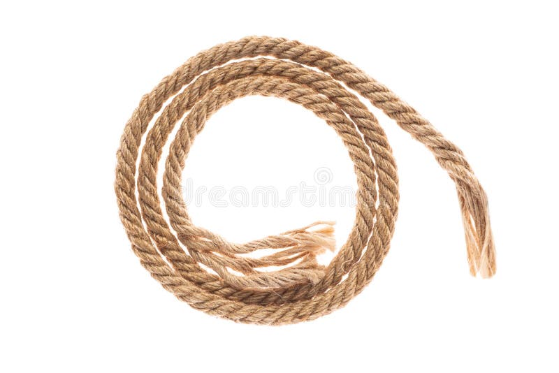 Twisted Jute Rope. Isolated on a White Background Stock Photo - Image ...