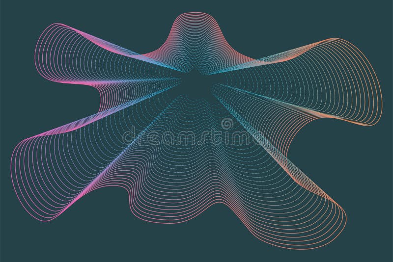 Twisted Lines. Vector Abstract Background with Colored Lines ...
