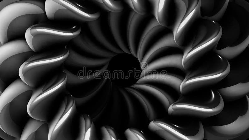 A Twisted Loop in Abstraction. Motion. Blue and Gray Background in ...