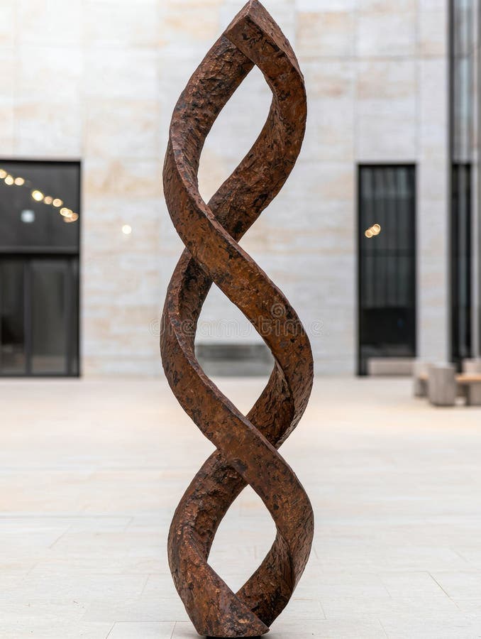 Twisted Metal Sculpture in Modern Architectural Setting Stock ...