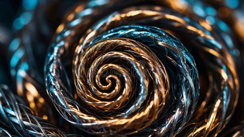 Twisted Metal Wires in Spiral Shape Stock Illustration - Illustration ...