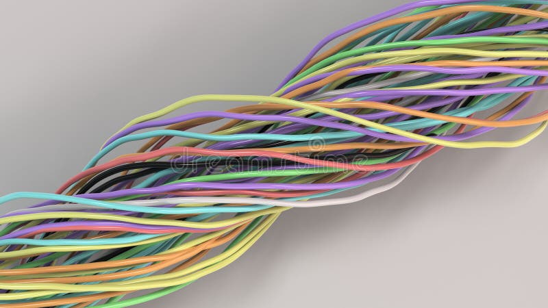 Twisted Multicolored Cables And Wires On White Surface Picture. Image ...