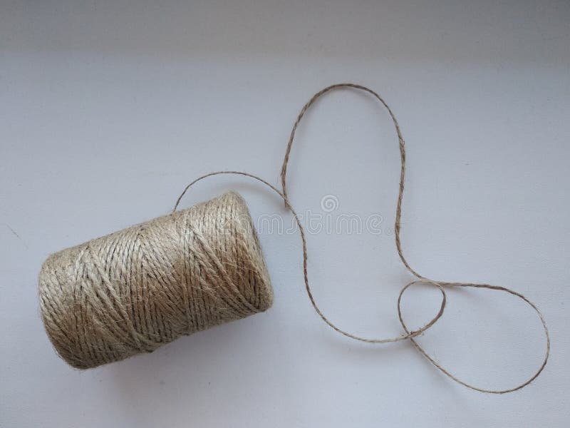 Twisted Natural Thick Thread. Stock Image - Image of boxes, brown ...