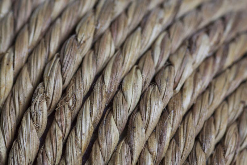 Twisted Natural Wicker Like Fiber Layers Close Up with Selective Focus ...