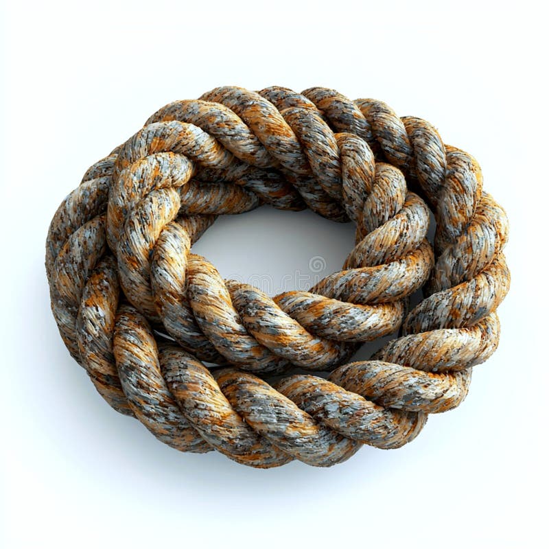 Twisted Nautical Rope Circle on a Plain Background Art Isolated on ...