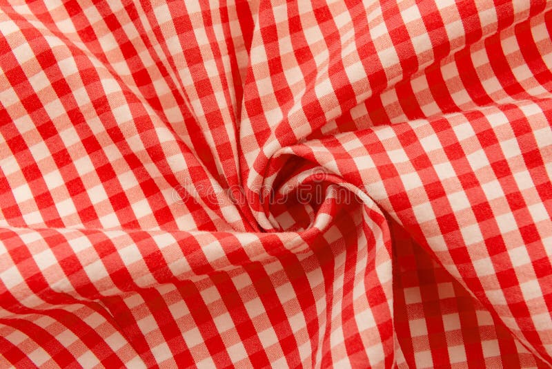 Twisted Piece of Red Checkered Fabric. Checkered Fabric. Textile Stock ...