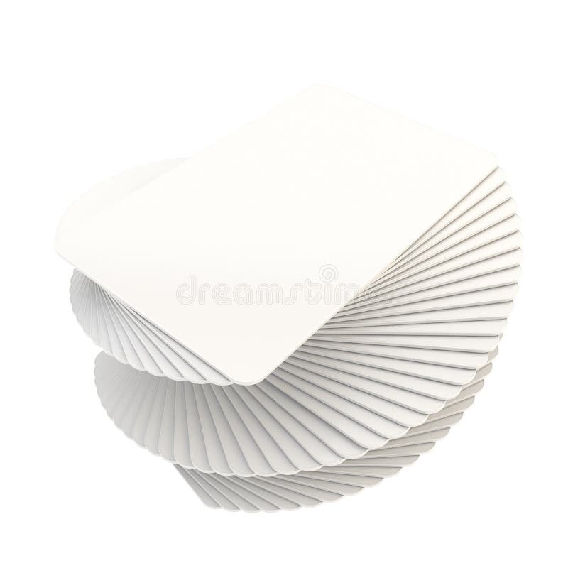 Twisted Pile Stack of Copyspace White Plastic Cards Stock Illustration ...