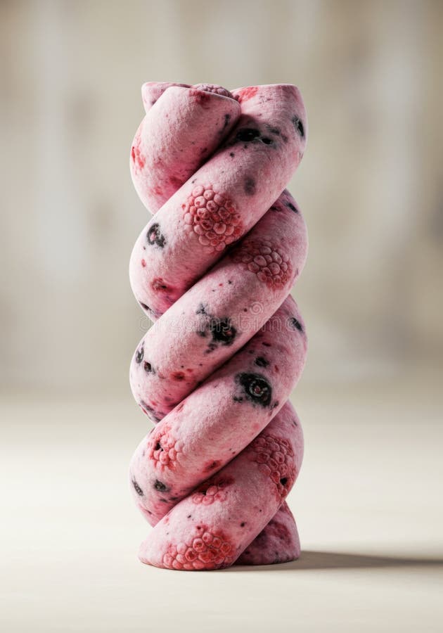 Twisted Pink Berry Frozen Dessert Stock Illustration - Illustration of ...