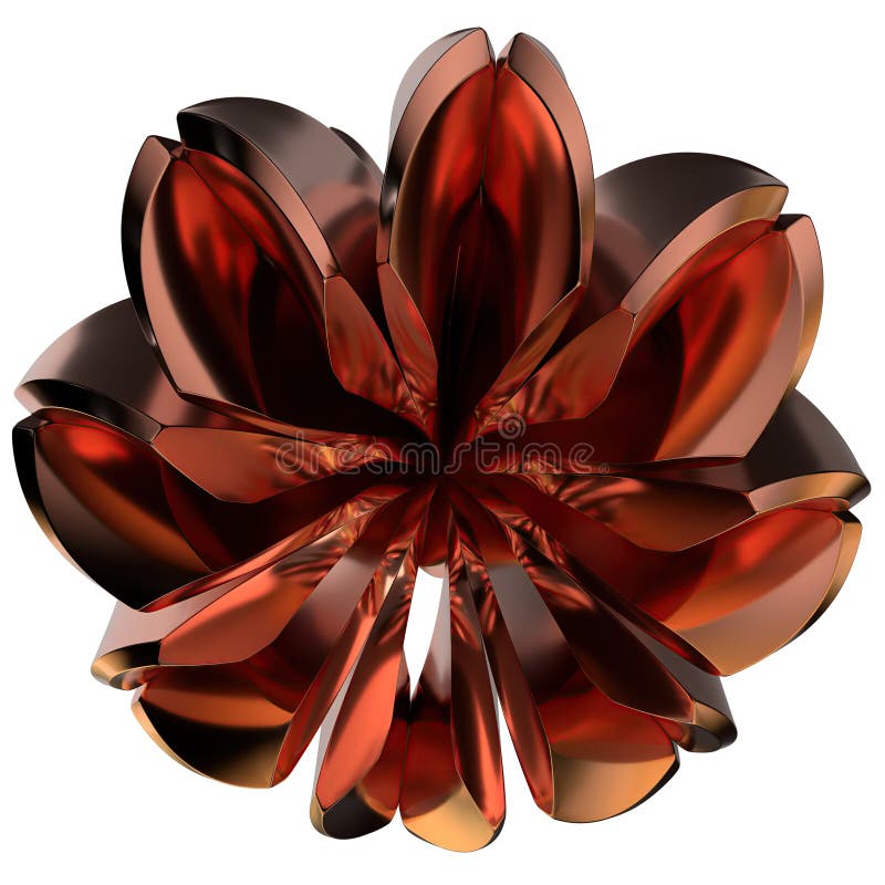 Twisted Plate Copper Metal Object Shape Structure Isolated Elegant ...