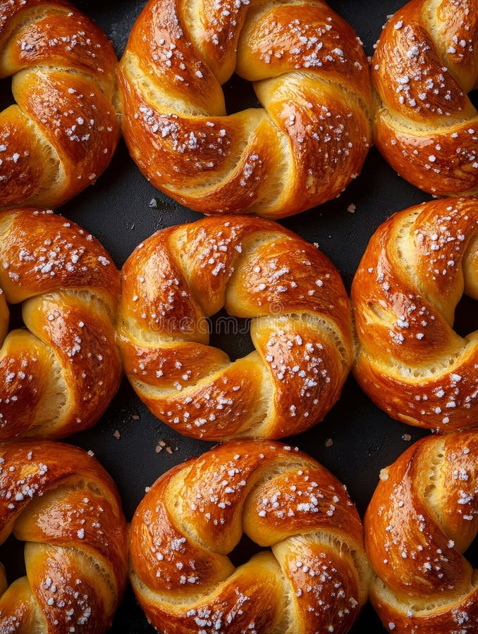 Twisted Pretzels with Salt on Top in a Pattern. Stock Photo - Image of ...