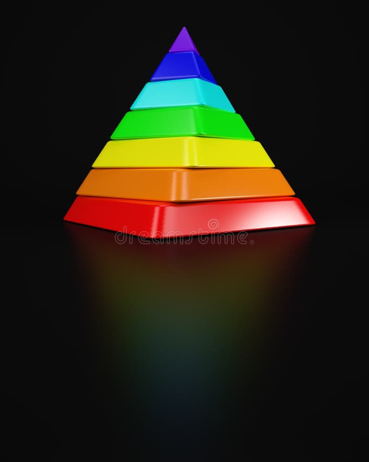 Twisted Pyramid Out of Spectral Colours Stock Illustration ...