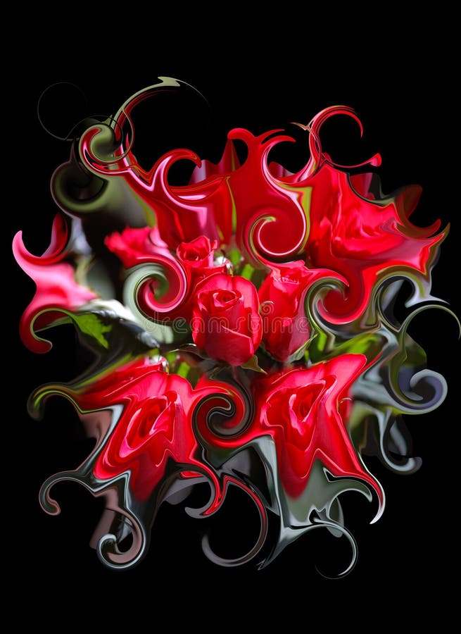 Twisted red roses stock illustration. Illustration of twirling - 48639350