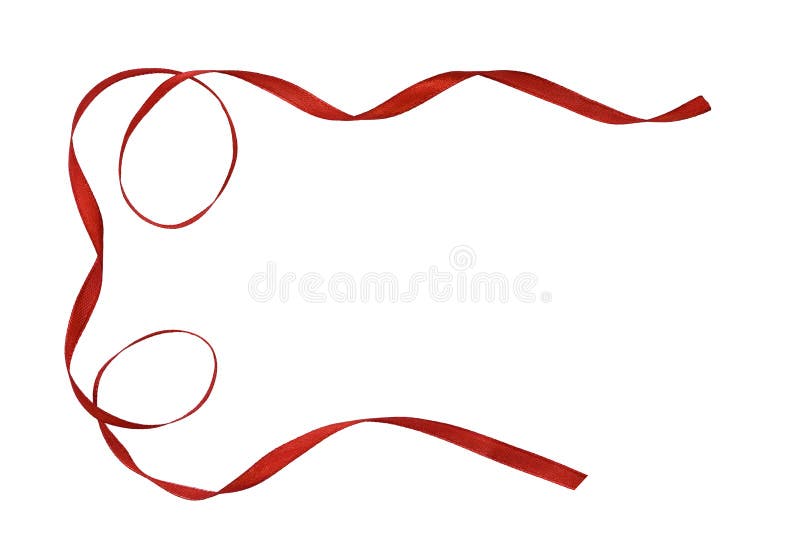 Twisted Red Satin Ribbon in a Border Arrangement Stock Photo - Image of ...