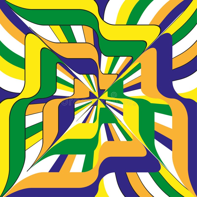 Twisted Ribbon Square. Interwoven Stripe Shape. Vivid Bending Lines ...