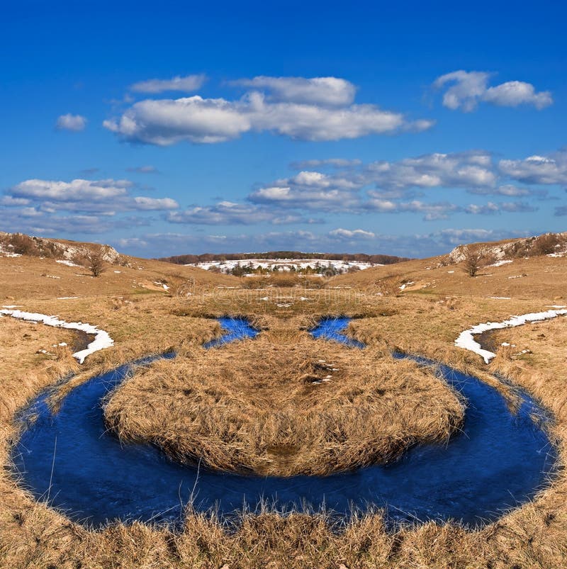 Twisted river in a steppe stock image. Image of wonderful - 17648757