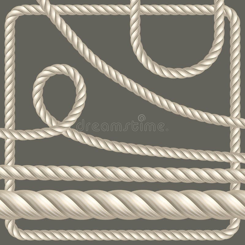 Twisted Rope of Different Shapes. Vector Stock Vector - Illustration of ...