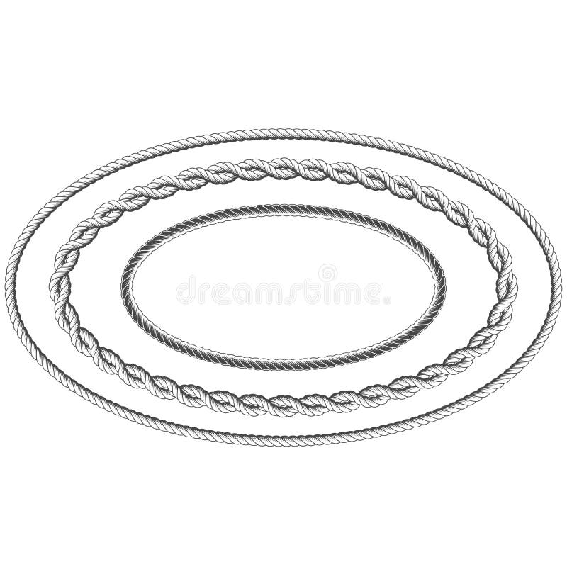 Rope Circle - Vintage Round Rope Frame with Knots Stock Vector ...