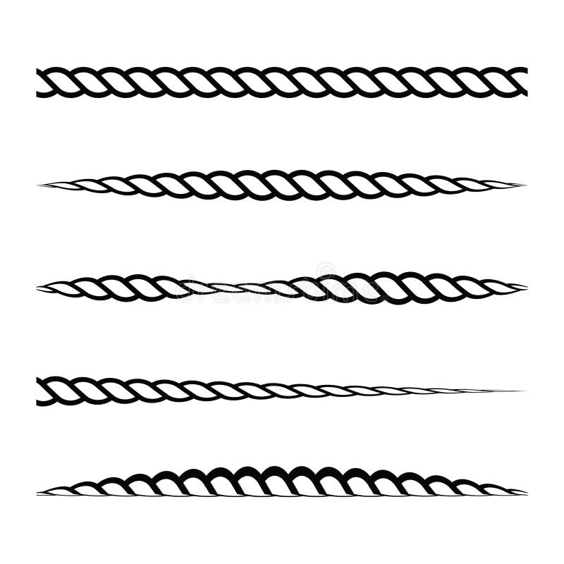 Twisted Rope Lines. Nautical Strong Cords. Parallel Marine Elements ...
