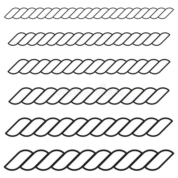 Twisted Rope Lines. Vector Spiral Pattern. Black Contour Form Stock ...