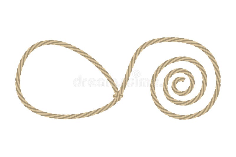 Twisted Rope Loop. Brown Coiled Knot. Vector Cord Illustration ...