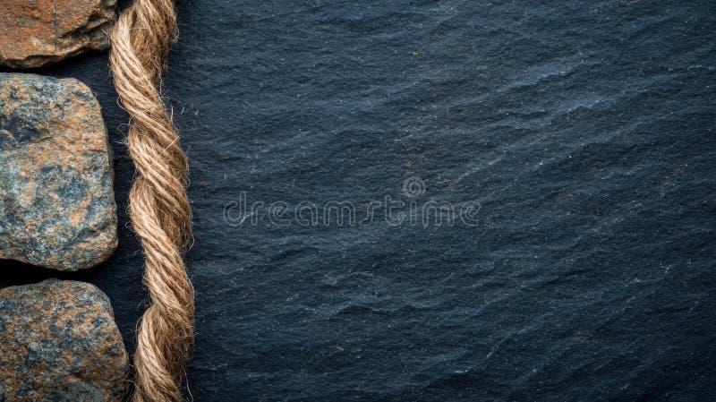 A Twisted Rope is Placed between Two Stones. Stock Photo - Image of ...