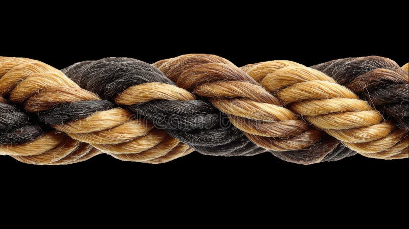 Twisted Rope Showcasing Natural Color Variations on Transparent ...