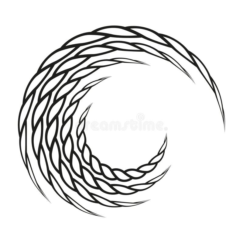 Twisted Rope Spiral. Nautical Swirling Shape. Dynamic Movement Symbol ...