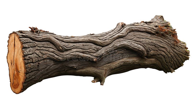 Twisted Rough Dry Deciduous Tree Log Isolated on Transparent Background ...