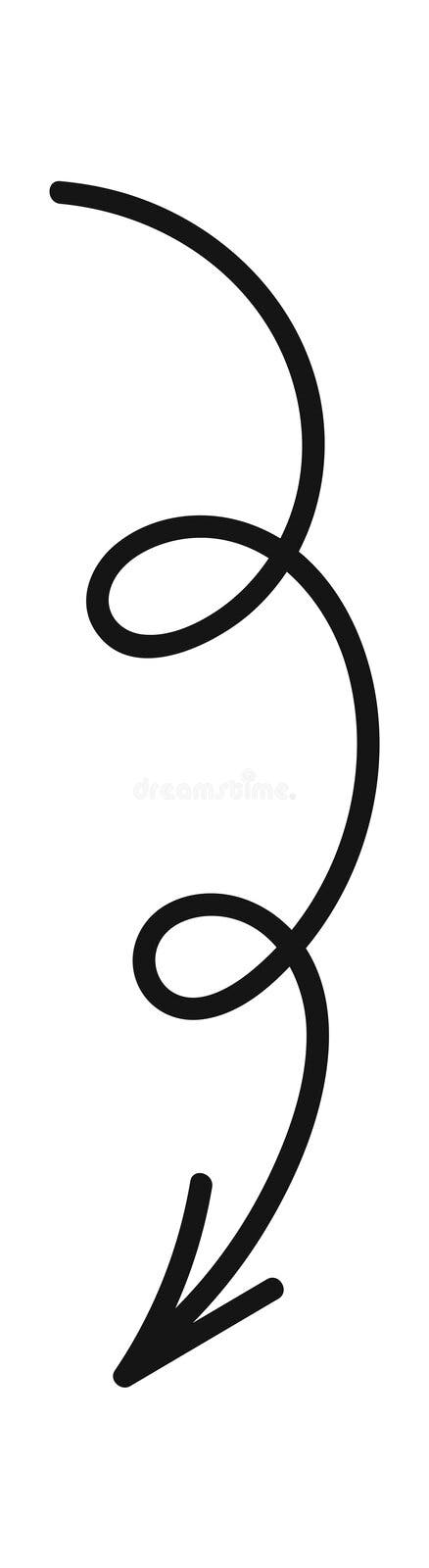 Twisted Scribble Black Arrow Drawing Stock Vector - Illustration of ...