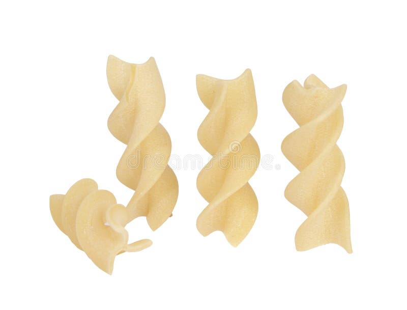 Twisted Shaped Pasta Pieces Isolated on a White Background Stock Image ...