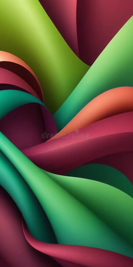 Twisted Shapes in Maroon and Green Stock Image - Image of color ...